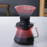 China Handmade Borosilicate Glass Pour-over Coffee Tea Set with Stainless Steel Coffee Filter for sale