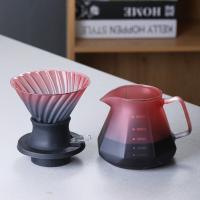 China Handmade Borosilicate Glass Pour-over Coffee Tea Set with Stainless Steel Coffee Filter for sale