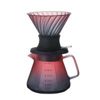 China Black Glass Pour over Coffee Filter Immersion Dripper Set Accessories for Coffee Tea for sale