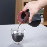 China Hand Pressing Type Borosilicate Glass Hand Drip Coffee Pot with Stainless Steel Filter for sale