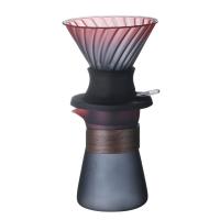China Hand Pressing Type Borosilicate Glass Hand Drip Coffee Pot with Stainless Steel Filter for sale