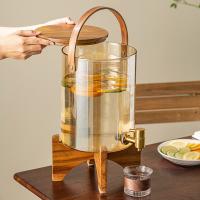 China Convenient 2800-7000ml Glass Dispenser Press Type for Unisex Wooden Bracket Faucet for sale