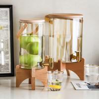 China Wooden Drinkware Glass Dispenser Faucet for Unisex Pressing Type Lemon Juice Tea for sale