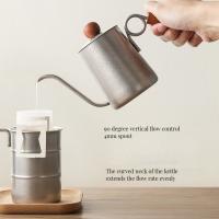China Stainless Steel Gooseneck Coffee Maker with Sleek Modern Design and Long Mouth Hanging Ear Drip Spout for sale