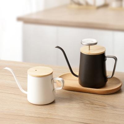 China Modern Stainless Steel Gooseneck Coffee Maker with Long Mouth Hanging Ear Drip Spout for sale
