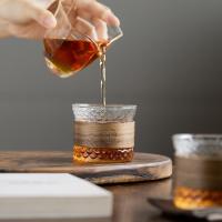 China 5oz 150ml Glass Cup for Coffee Tea Water Heat Insulation Ring and Eco-Friendly Design for sale