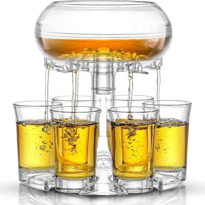 China PMMA 6-Shot Glass Dispenser and Holder for Serving Beer Whiskey Cocktails at Parties for sale