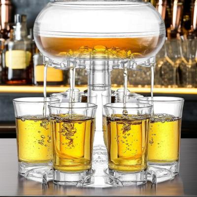 China Exquisite 6 Shot Glass Dispenser and Holder for Party Barware Beer Whiskey Cocktails for sale
