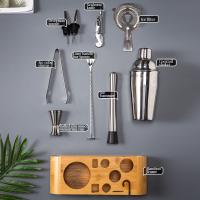 China Professional Cocktail Mixer Kit 10-Piece Shaker Set with Metal Bar Tools Bamboo Stand for sale