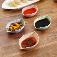 China Leaf Wheat Straw Design Luxury Japanese Cutlery Soy Sauce Plate for Party Fitting for sale