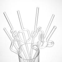 China 220mm Long Patterned Glass Straw Eco-Friendly Round Design for Creative Bar Accessories for sale