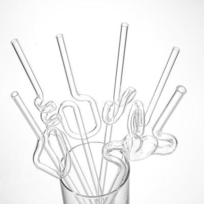 China Bulk Colorful Reusable Glass Straws Eco-Friendly Choice for Hotel Restaurant Home for sale