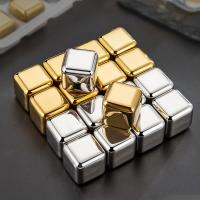 China Reusable Gold Ice Cubes for Chilling Wine and Liquor Eco-friendly Bar Accessories for sale