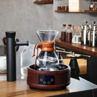 China Customized Logo Double Wall Borosilicate Glass Coffee Maker for Unusual Heat Resistant for sale