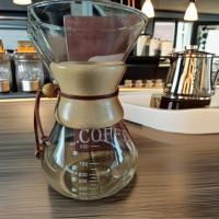 China Customized Logo Double Wall Borosilicate Glass Coffee Maker for Unusual Heat Resistant for sale