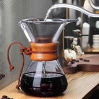 China 400ml Capacity Hand Brewed Coffee Borosilicate Glass Coffee Maker with Stocked Filter for sale
