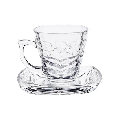 China Simple Design Ceramic Porcelain Coffee Cup and Saucer Set for Home Decoration for sale