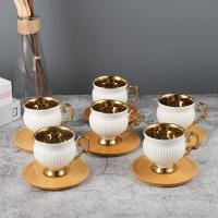 China Release Arabian Design Ceramic Coffee Cups for Coffee Shops Customized Logo for sale