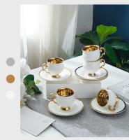 China Release Arabian Design Ceramic Coffee Cups for Coffee Shops Customized Logo for sale