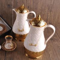 China Home Decor Glass Ceramic Creative Coffee Cup Saucer Pot Set with Europe Design Style for sale