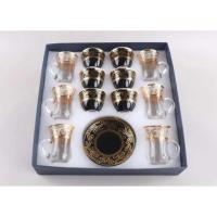 China Home Decor Glass Ceramic Creative Coffee Cup Saucer Pot Set with Europe Design Style for sale