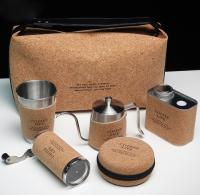 China Coffee Tea Tools Traditional Stainless Steel Manual Grinder Dripper Pot Maker Kettle Gift Set for Travel for sale
