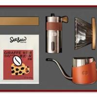 China Outdoor Travel Bag Gifts Box Packaging Grinder Pot Kettle Pour Over Coffee Maker Set for sale