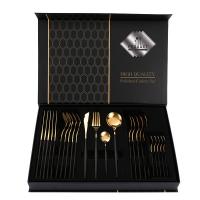 China 101 Stainless Steel Sustainable Gold Cutlery Set for Exclusive Wedding Receptions for sale