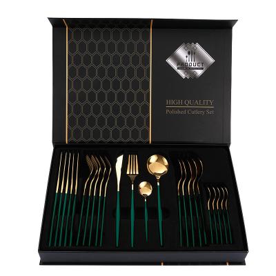 China 101 Stainless Steel Flatware Sets for Direct Hotel Nordic Spoon Fork Knife Set Gold/Sliver for sale
