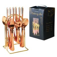 China Party Occasion Modern Design Stainless Steel Silver and Gold Cutlery Set for Hotel Wedding for sale
