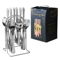 China Party Occasion 24 Piece Stainless Steel Western Dinnerware Set IN Gold for sale
