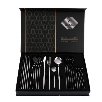 China Wedding Gold Cutlery Set 101 Stainless Steel Flatware with Boxed Souvenir Set for sale