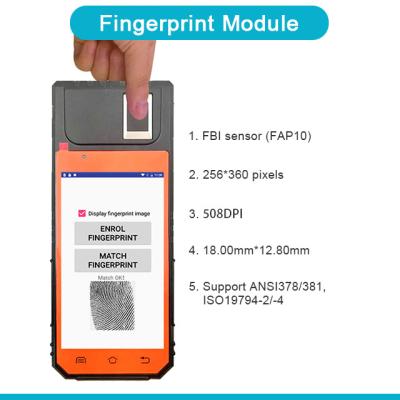 China All in One Android  4G FBI Cerificated Fingerprint Scanner Mobile POS Terminal with POS System FP09 for sale