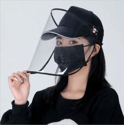 China 2020 Epidemic Protection Hat Suppliers Prevent Virus Anti-fog Baseball Cap With Face Shield for sale