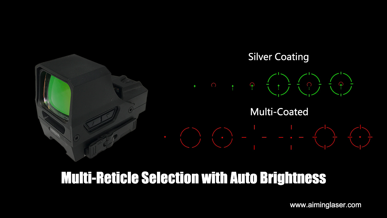 AM-RDS-R1 Red Dot Sight Multi-Reticle Selection with Auto Brightness.