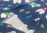 China Cotton Bear Print Flannel Flame Retardant Fabric Supports Customization for sale
