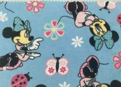 China 100% Cotton Woven Double Napped Flannel Fabric Mickey Cartoon Print 200gsm 42/43 for sale