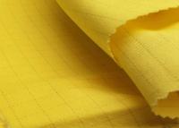 China Yellow Strip Antistatic ESD Fabric 270GSM 100% Cotton Shrink Resistant 150cm Width for sale
