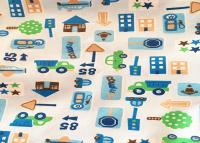 China 150GSM Cotton Flannel Printed Fabric Cute Kids Pattern Dyeing Fabric 43/44 Inch for sale