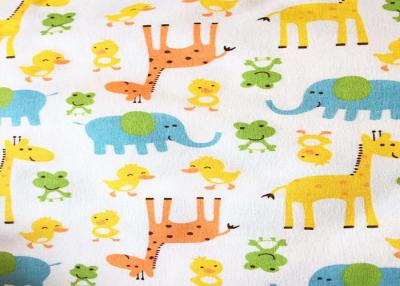 China 100% Cotton Printed Cartoon Animal Flannel Fabric 150GSM 57/58 Inch for Baby Blanket for sale