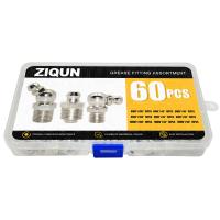 China ZIQUN Hydraulic Grease Fittings SAE & Metric Grease Fitting Grease Gun Perfect for Replacing Missing or Broken Zerk Fitt for sale