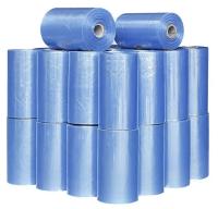 China Plain PVC Shrink Wrap Film Sleeves Clear Blue 19 Micron for sale