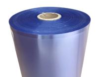 China Plain PVC Shrink Wrap Film Sleeves Clear Blue 19 Micron for sale