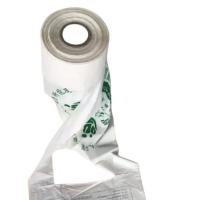 China PBAT PLA Corn Starch Biodegradable Shopping Bags Custom Size White Green Color for sale