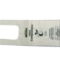 China OEM White Biodegradable T Shirt Bags Storage Bags PBAT PLA Corn Starch for sale