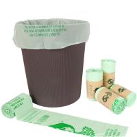 China Biodegradable PLA Garbage Bin Liner On Roll Printable Green Color for sale
