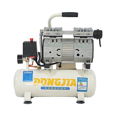China Oil Free Silent Piston Air Compressor With 8Bar Max Pressure 1400RPM Motor Speed And 9L Tank For Quiet Operation for sale