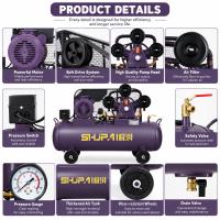 China W-0.9/8 180L Industrial Belt Driven Air Compressor 0.9m³/min 0.8MPa for sale