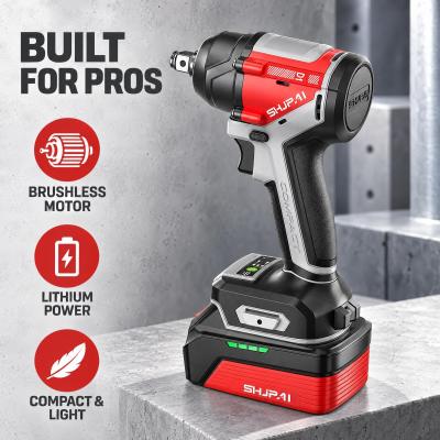 China 20V Brushless Impact Wrench For Scaffolding 350N·m M8-M20 1/2in Kit for sale