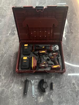 China SHJPAI 21V Brushless 3 Tool Combo Kit Cordless Drills Impact Wrench Angle Grinder Set for sale